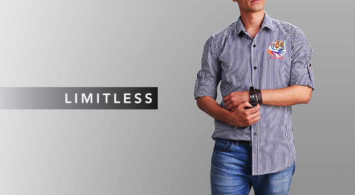 Striped Men Shirt ( Dark Blue) M